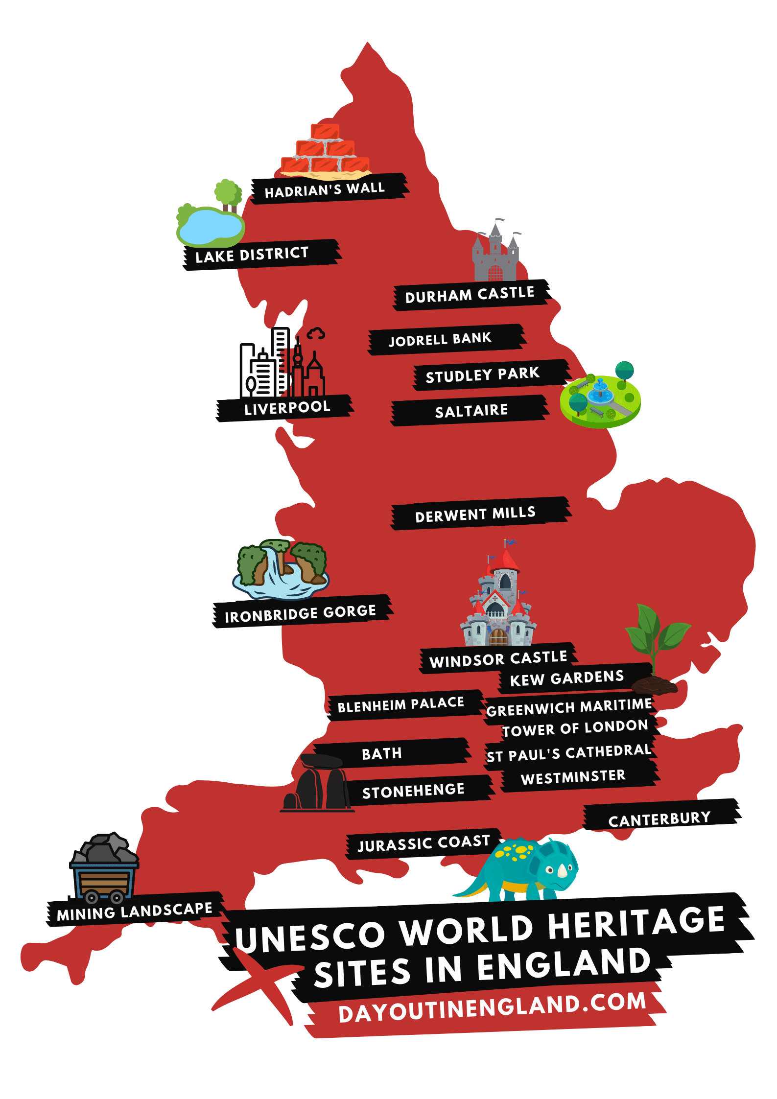 21 Great UNESCO World Heritage Sites in England + MAP! | Day Out in England