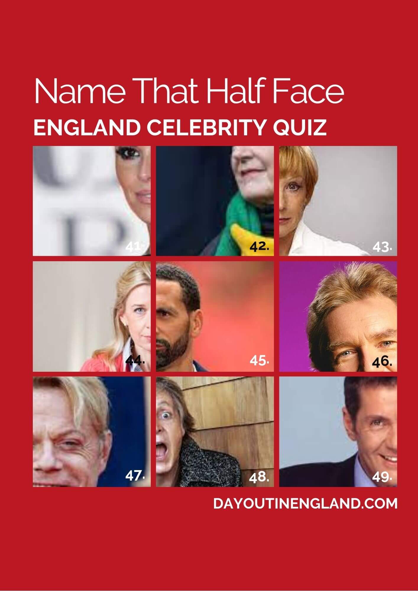 BIG English Celebrity Quiz: 50 Questions & Answers (+ Picture Round ...